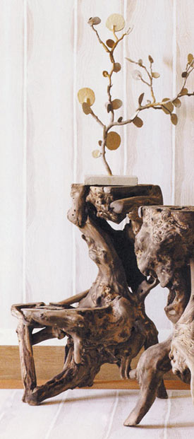 William Miller Design: Root Ball and Teak Table Bases