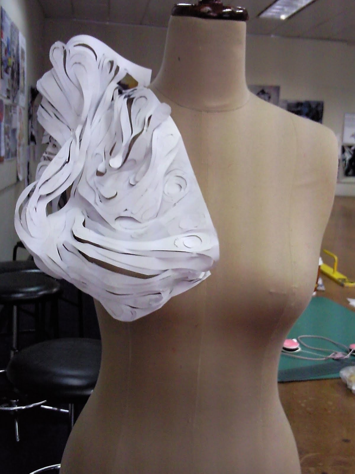 .: draping with paper