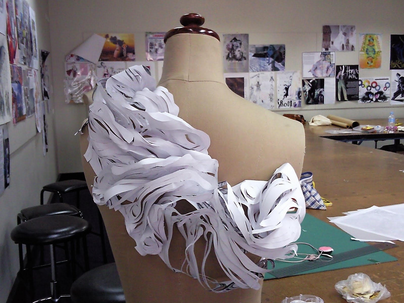 .: draping with paper