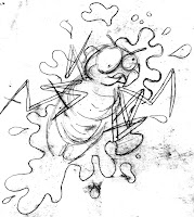 Squashed Bug Cartoon Sketch Coloring Page