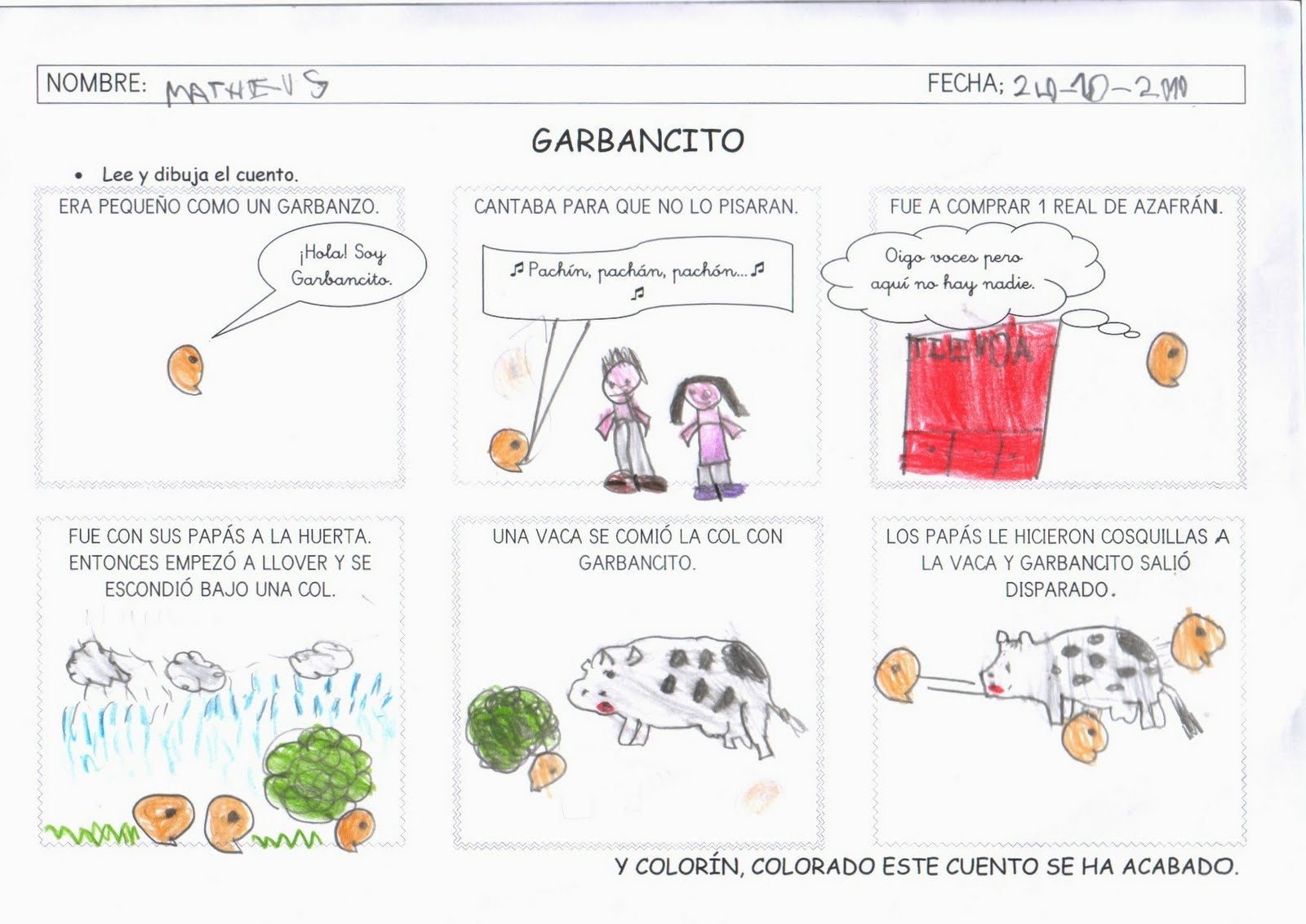 PRIMER CICLO: Cuento GARBANCITO