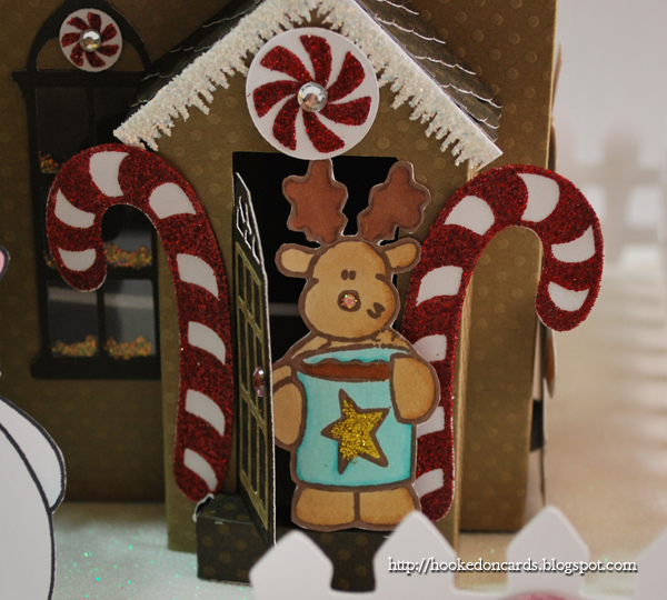 hookedoncards: 3D Cricut Gingerbread house with hooked on craft stamps