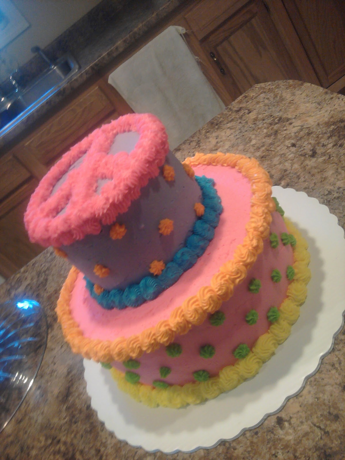 Kara's Cakes and Cupcakes: Two tiered Peace Out Cakes!!!