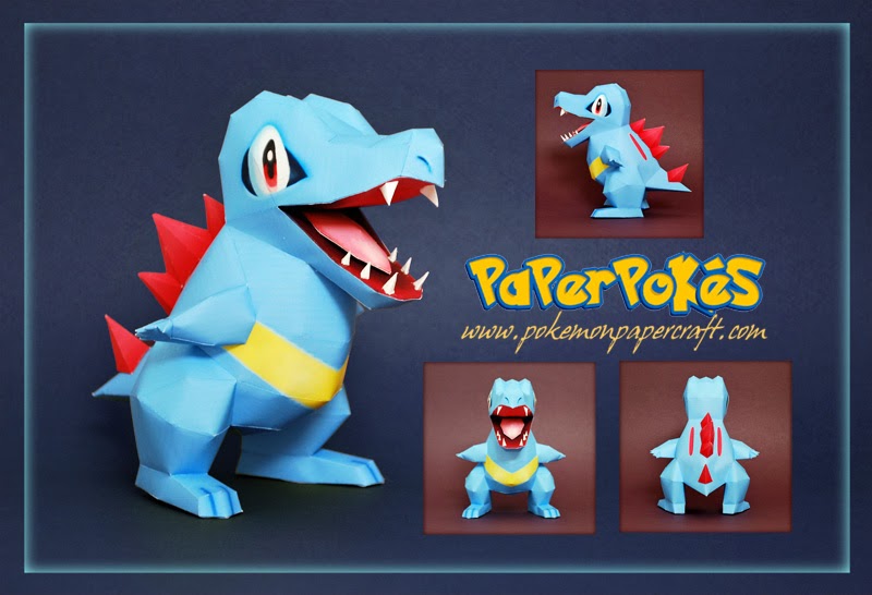 PaperPokés - Pokémon Papercraft: TOTODILE