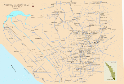Travel Kerala: Trivandrum City Map