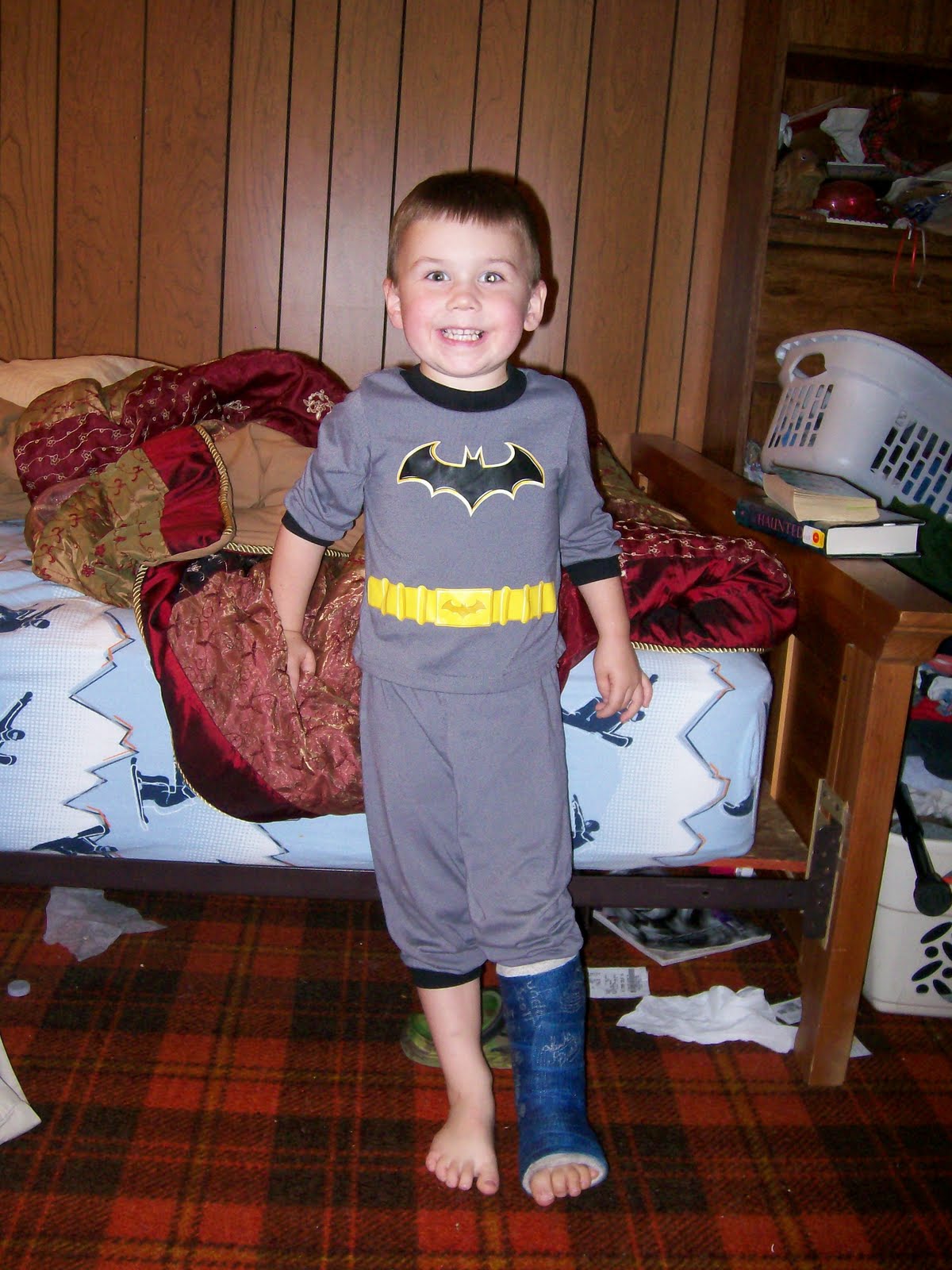 All boys for the Asay family: Talan had a fight with the monkey bars...