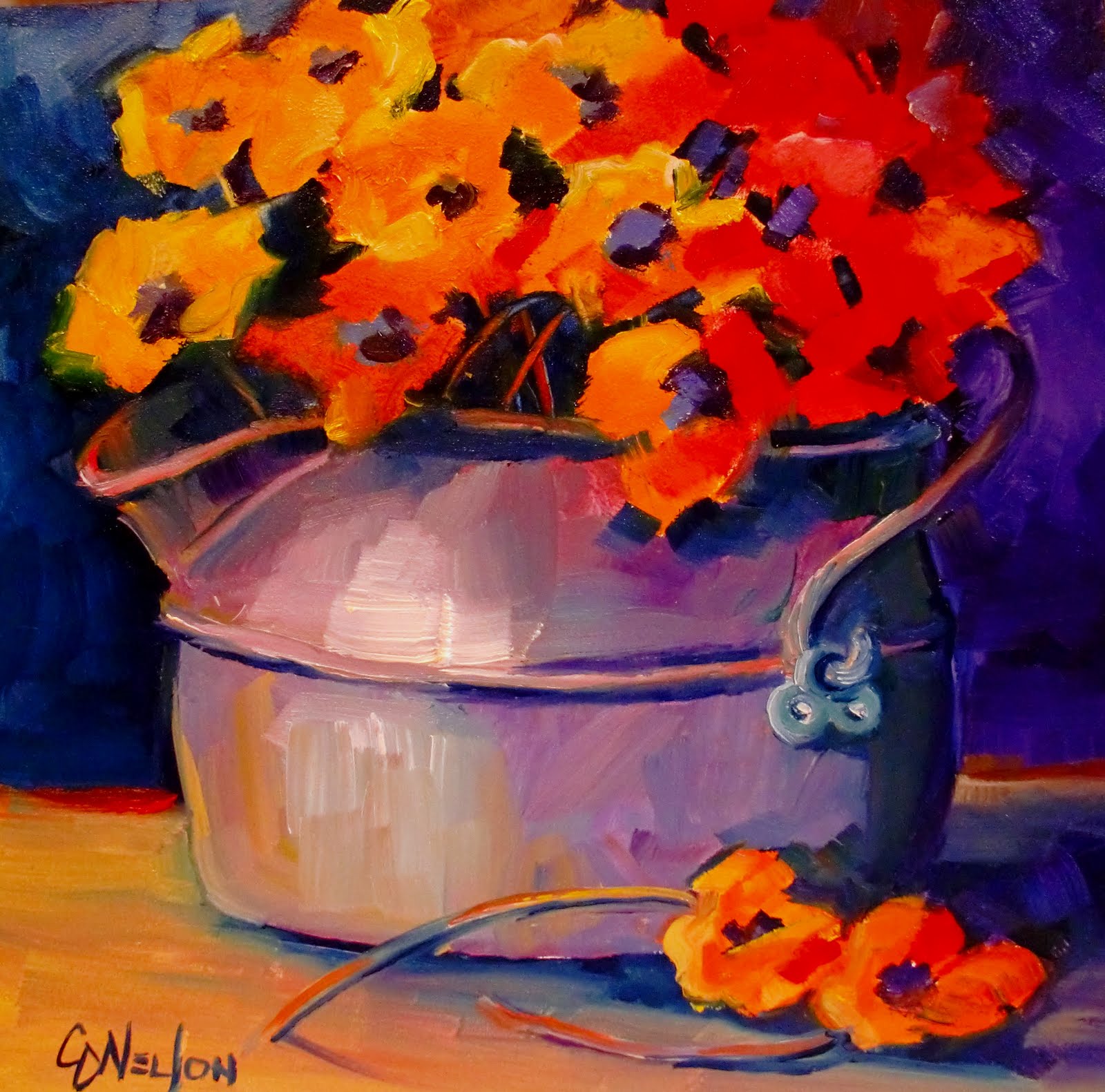 CAROL NELSON FINE ART BLOG: "FLOWER BUCKET," 10137, daily painter ...