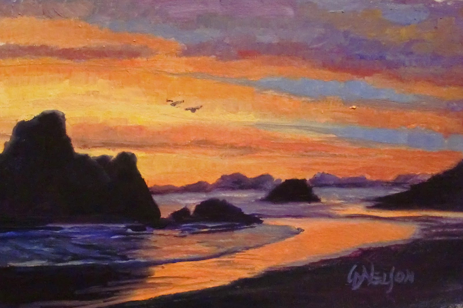 Daily Painters Abstract Gallery: "OREGON SUNSET," 10145, daily painter ...