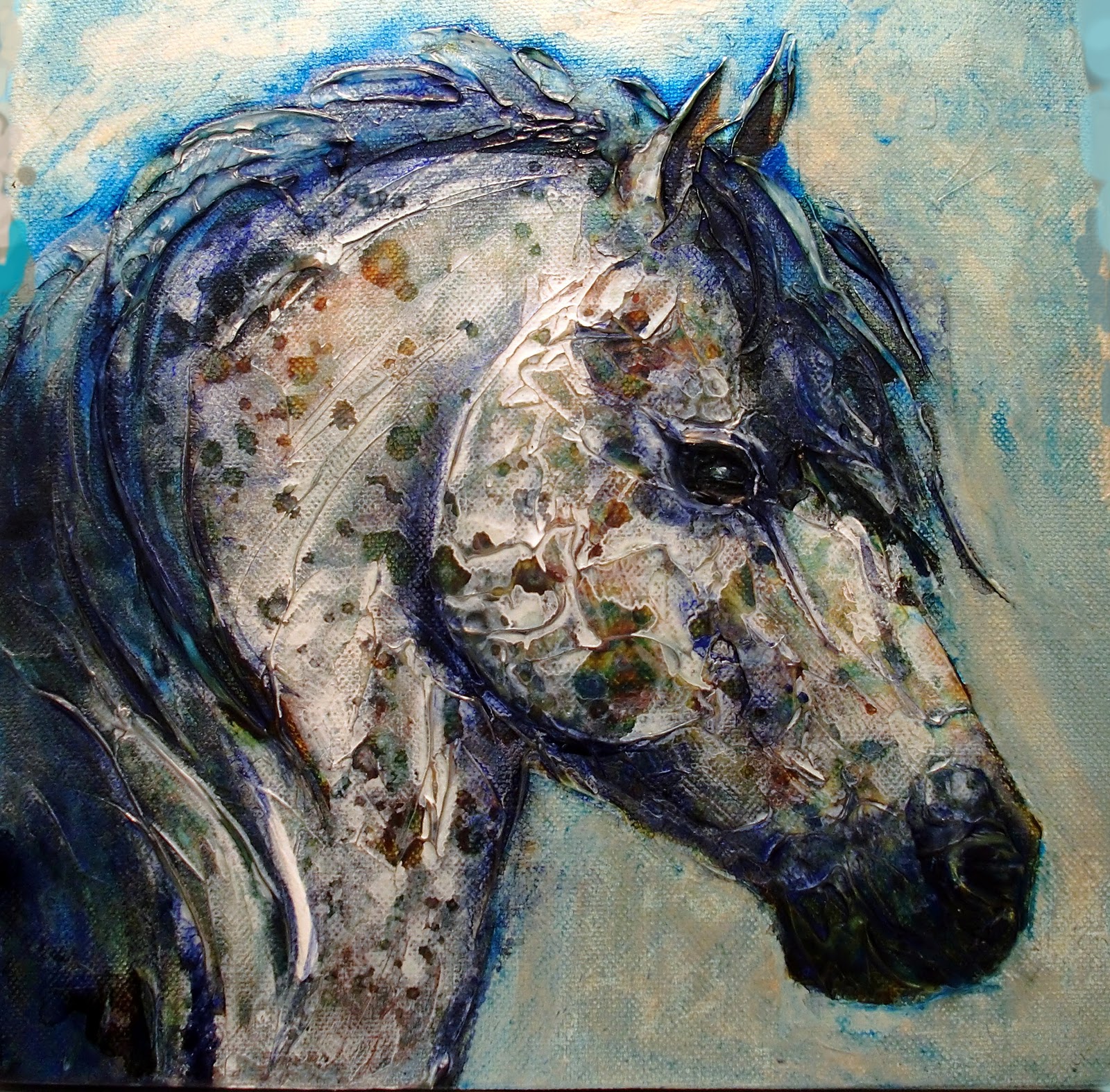 CAROL NELSON FINE ART BLOG: "BLUE ROAN" 10169, daily painter textured ...