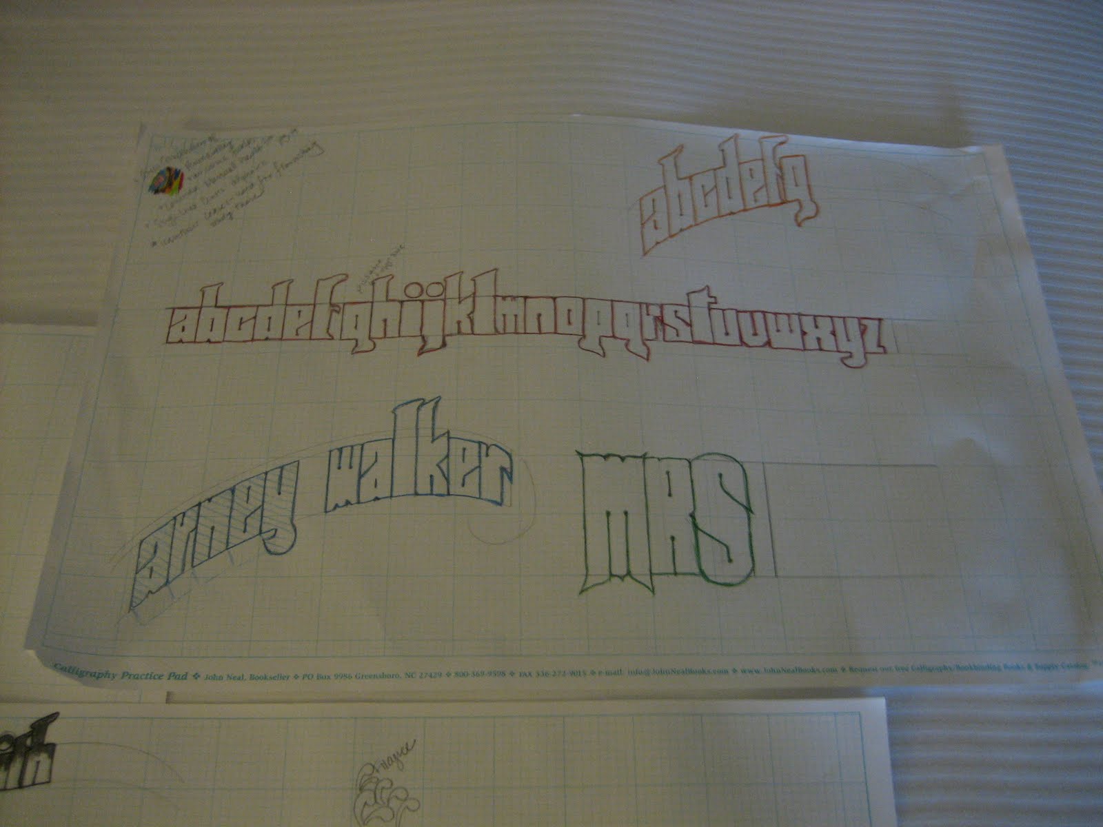 Arney Walker Calligraphy: Session Two: Sickles Alphabet