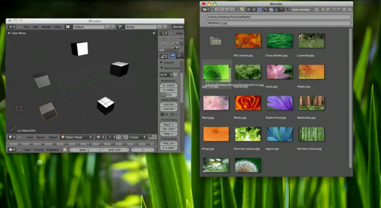 Blender-4d: Drag And Drop Blender 2.5