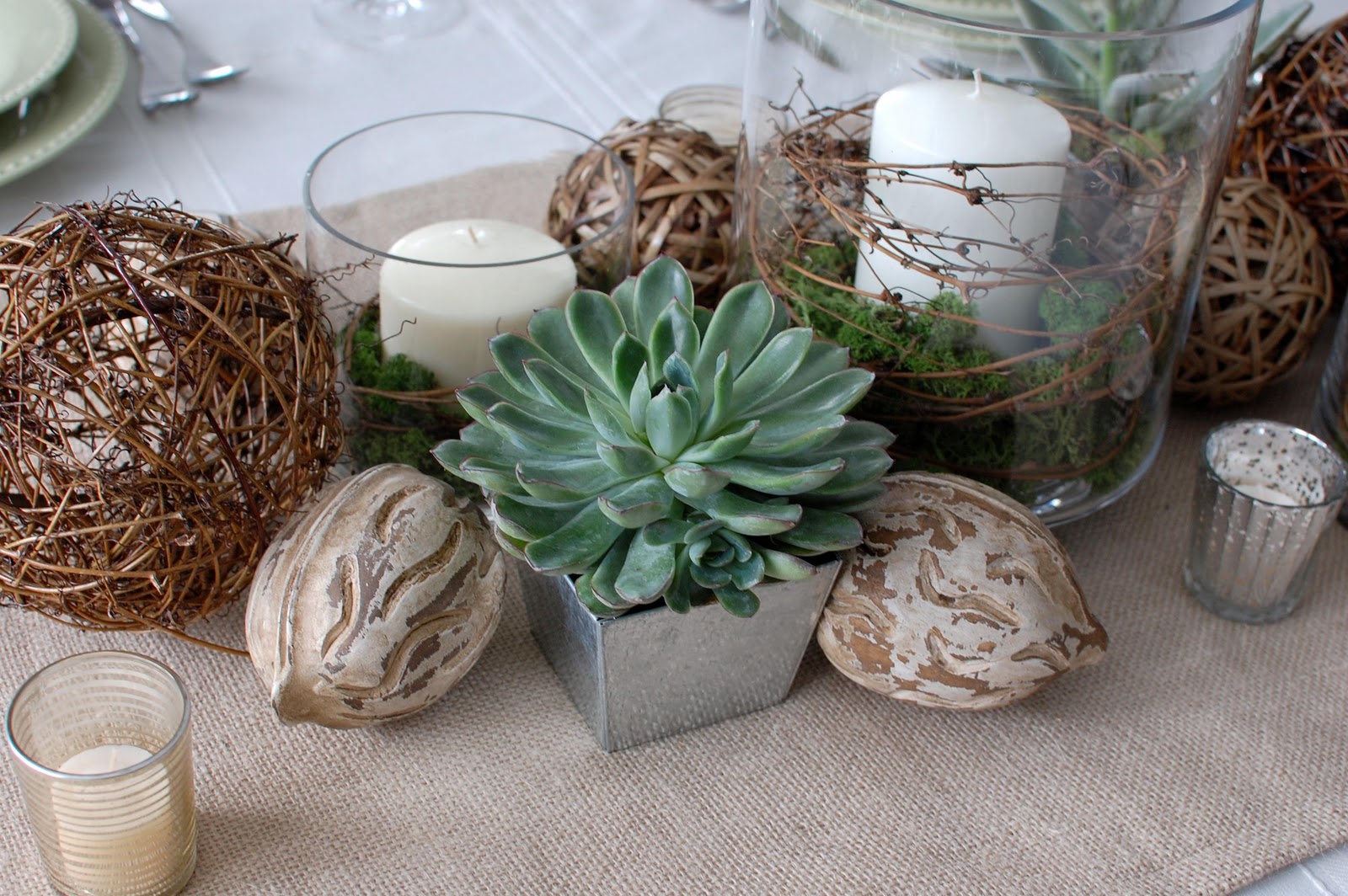 33 Shades of Green: Natural Elements Tablescape