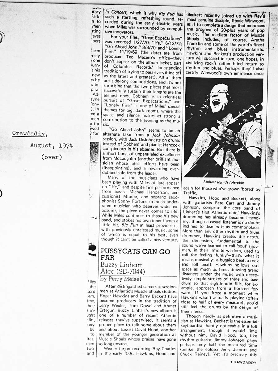 Perry Meisel: Buzzy Linhart: Pussycats Can Go Far