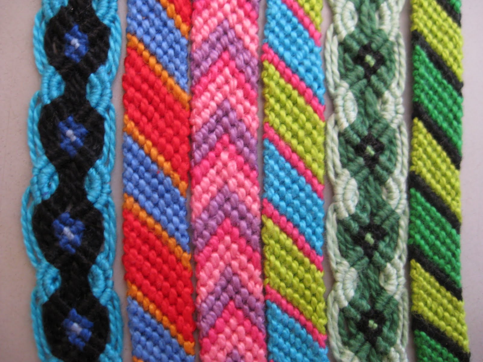 A colorful collection of hand-made friendship bracelets...: Colorful ...