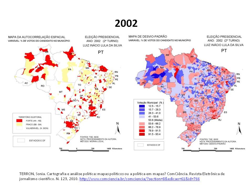 Análise dos mapas das eleições 2002, 2006 e 2010