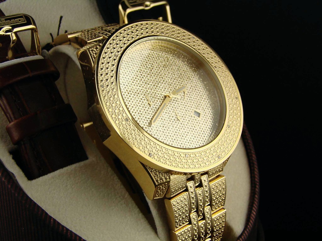new_york_jewels: MENS JOJO/JOJINO/JOE RODEO FULL DIAMOND BAND GOLD WATCH