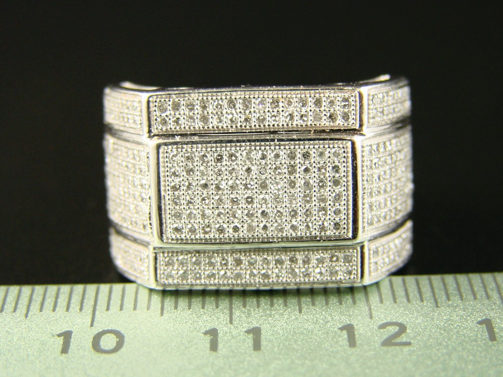 new_york_jewels: MENS WHITE GOLD GENUINE DIAMOND PINKY XL RING 1.50 CT