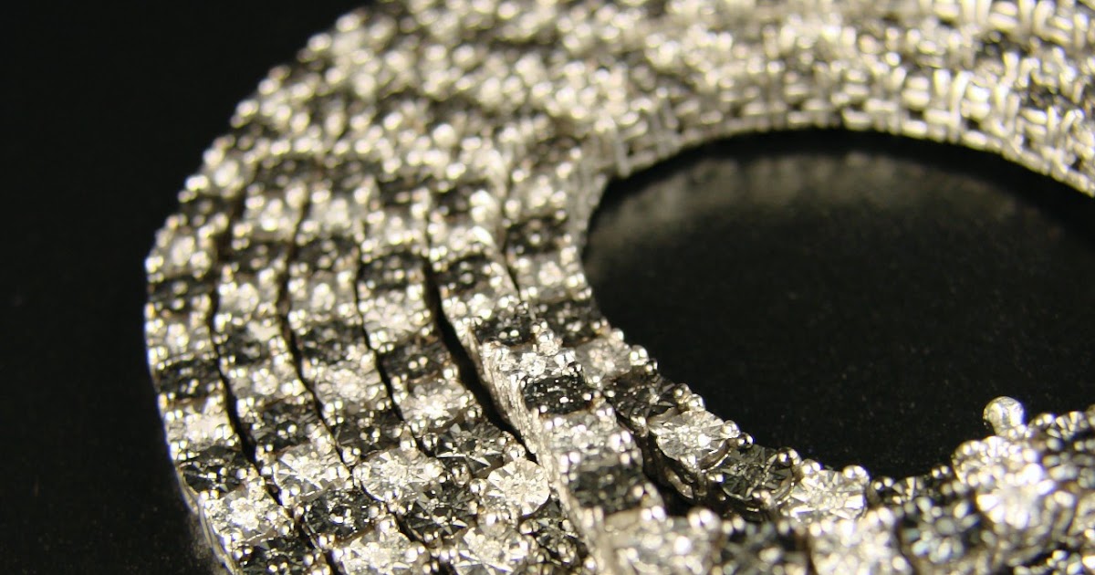 new_york_jewels: 1 ROW ALL BLACK DIAMOND CHAIN NECKLACE 3 CT 34 INCH