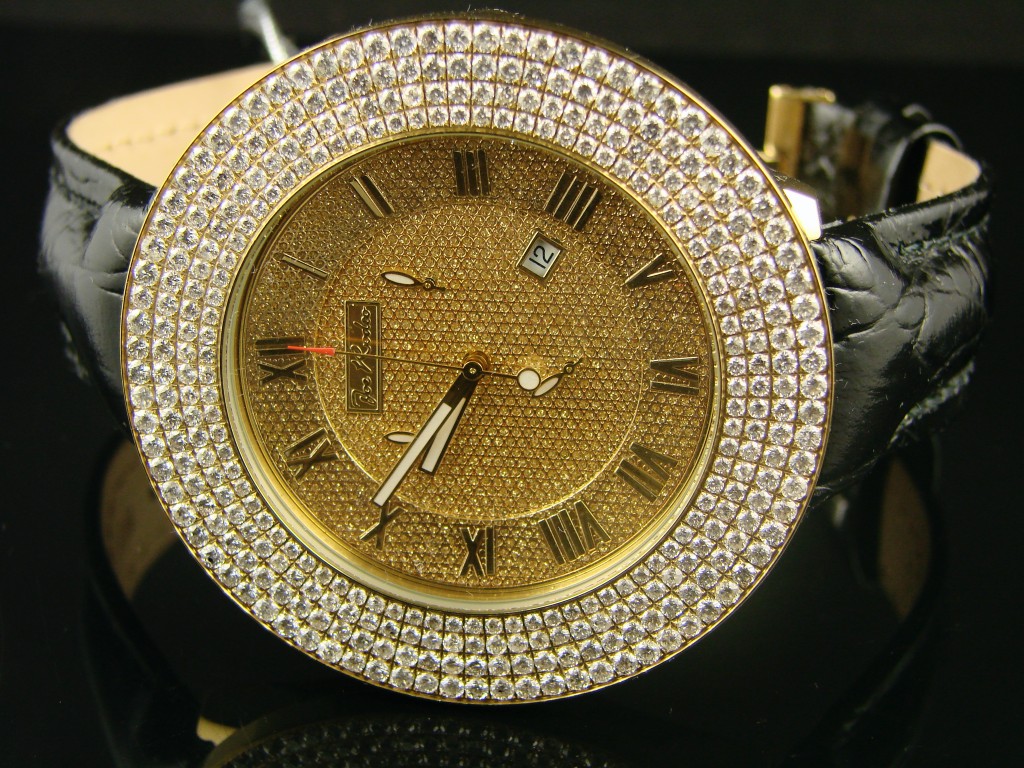 new_york_jewels: JOJO/JOE RODEO GLORY 4 ROW GOLD DIAMOND WATCH 10.00 CT
