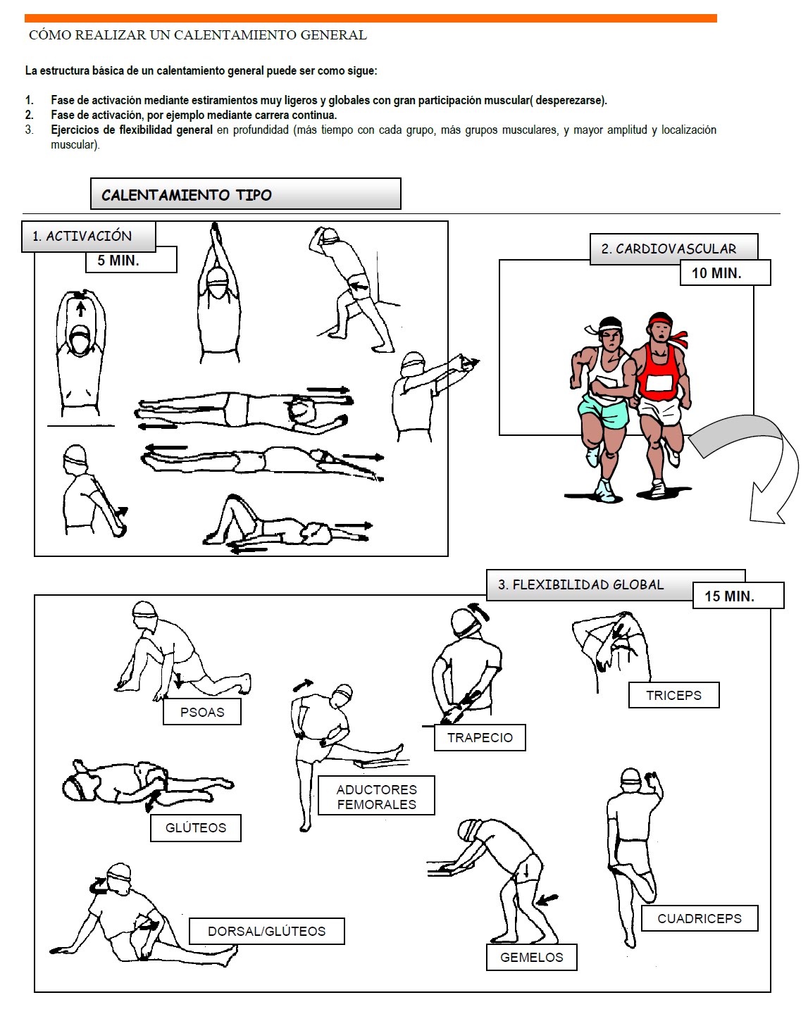 "educar a través del movimiento": EL CALENTAMIENTO EN IMÁGENES