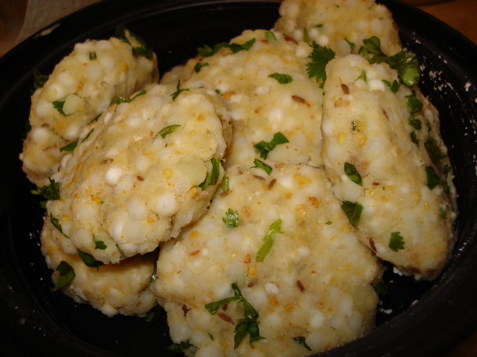The Sizzling Pan: "Appetizers"- Sabudana vada/ Fried Sago+potato balls