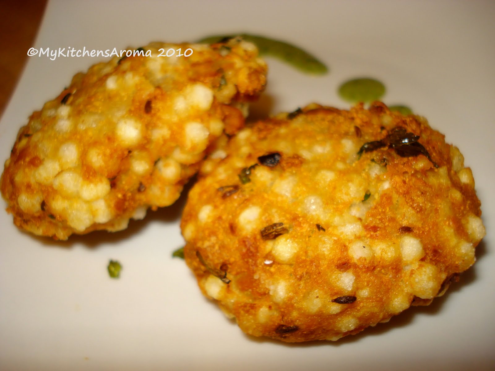 The Sizzling Pan: "Appetizers"- Sabudana vada/ Fried Sago+potato balls