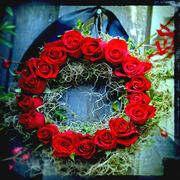Gilding Lilies Journal: Flowers On A Friday - Red Rose Wreath