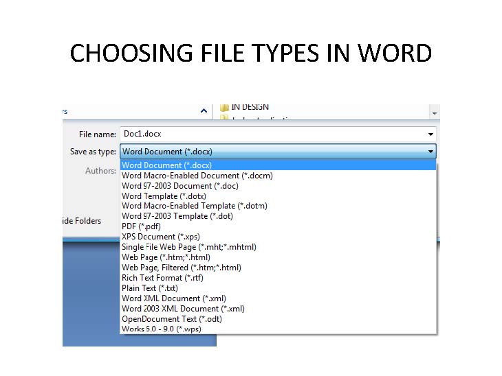 DESKTOP PUBLISHING: SLIDESHOW: Know Your File Types