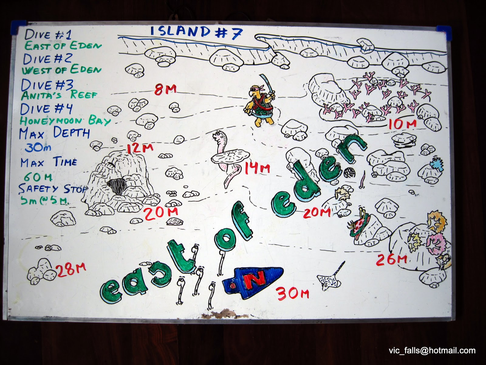 Khaolak Scuba Adventures: The dive site map drawing expert.