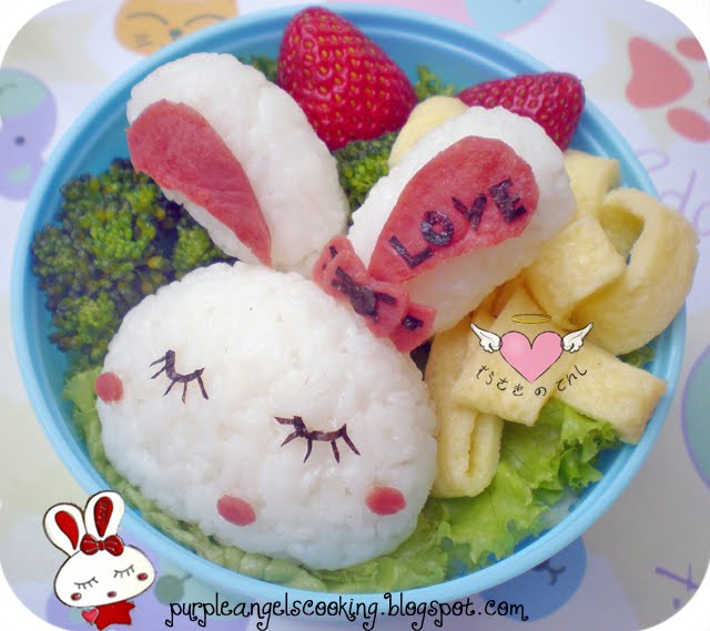 Cute bento #38: Cute Bunny Bento | Purple Angel's Cooking