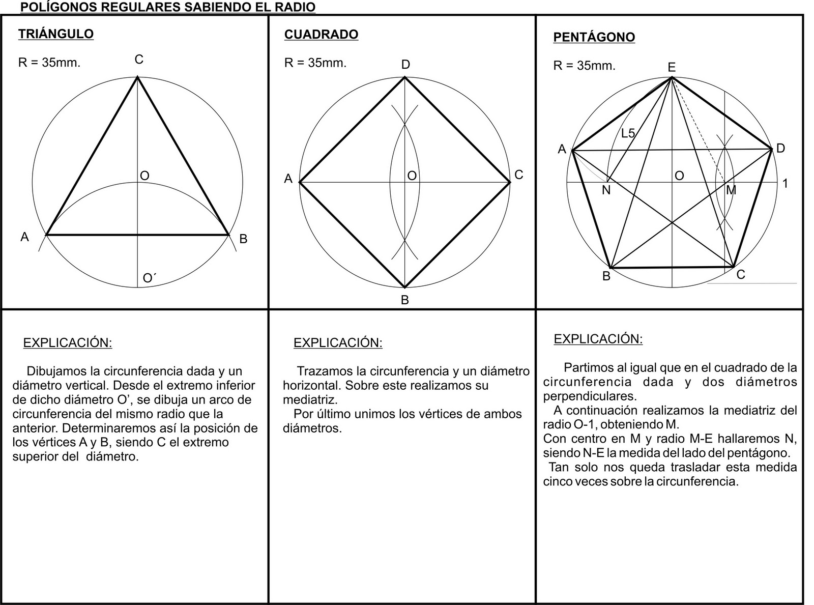 PLÁSTICA Y VISUAL: POLÍGONOS REGULARES (RADIO)