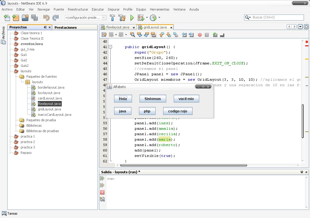 Vacil Mio y Bayuncadas: Gestores de Diseño en Java ( Layout )