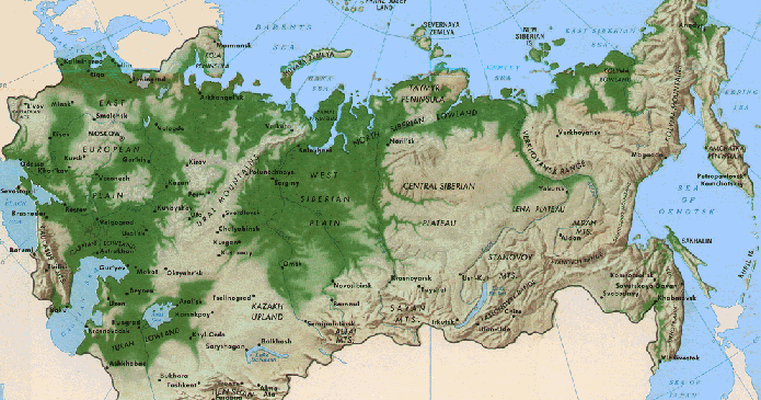 Location: Russia Physical Map