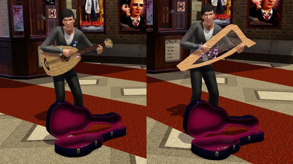 The Sims 3 Info JP: Minstrel Me – Playable Harp and Lute