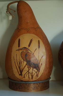 Eaglesbrother's Gourds and Art: " Great Blue Heron Gourd"