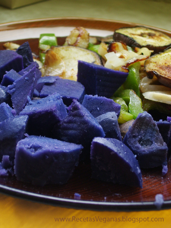 Recetas Veganas: Papas azules! :)