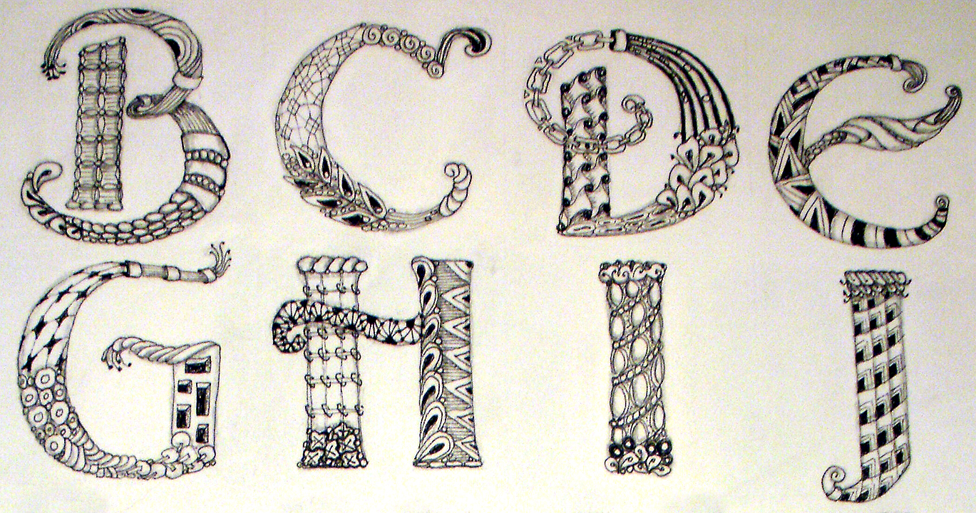 Zentangle: A, B, C, C, D, E, F, G