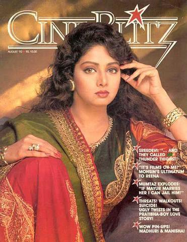 Sridevi: Cine Blitz August 1992 cover girl Sridevi: Legendary Indian ...
