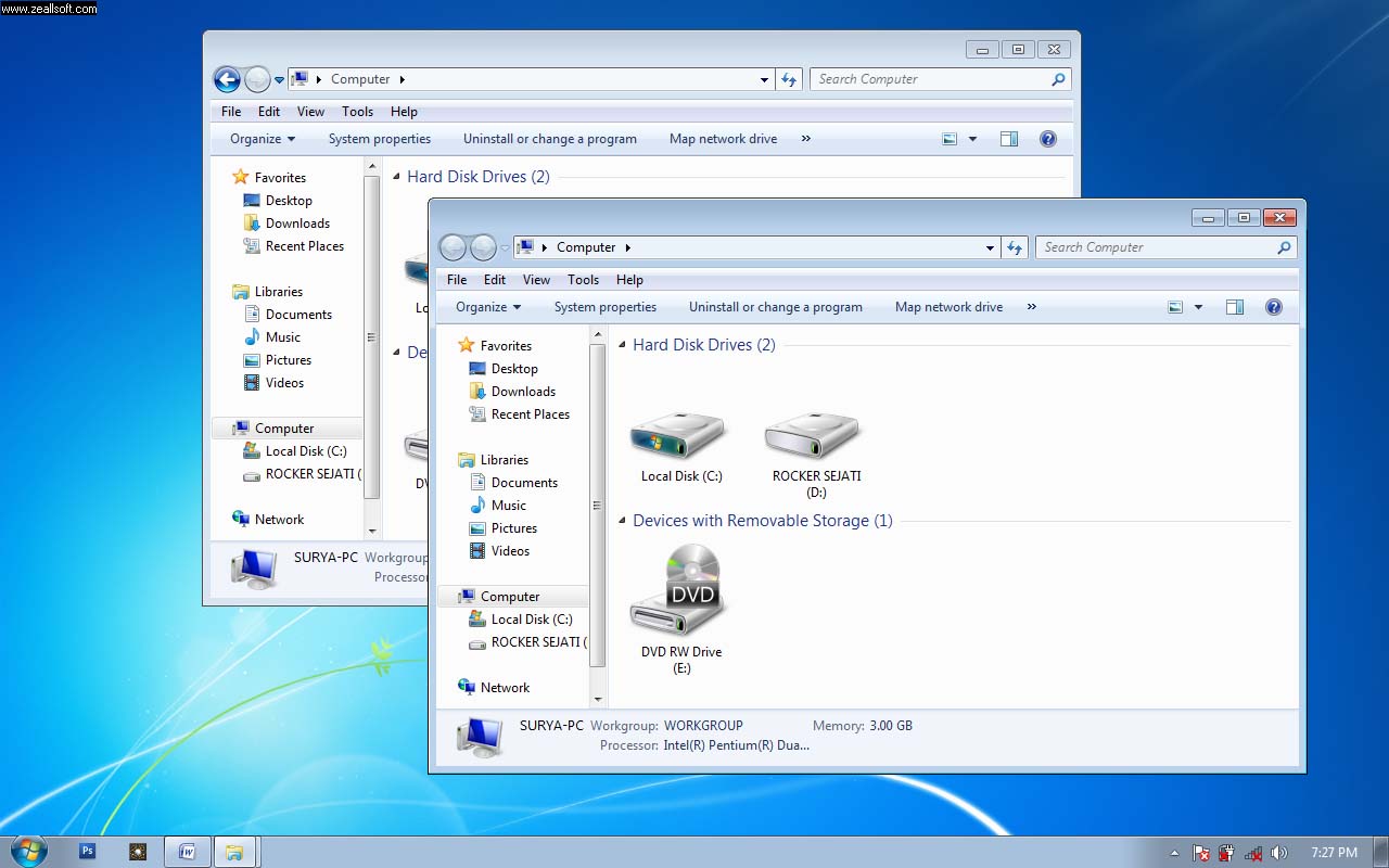 MERUBAH TAMPILAN WINDOWS 7 JADI FULL GLASS ~ Mu'an Creatifity™
