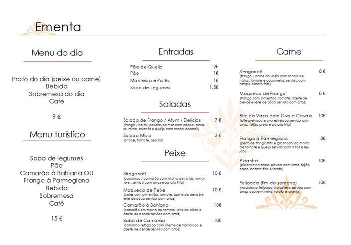 Criação e manutenção de um restaurante: A ementa