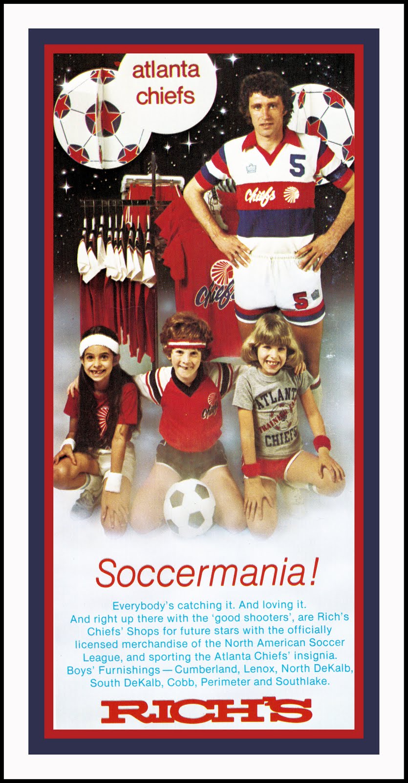 NORTH AMERICAN SOCCER LEAGUE: ATLANTA CHIEFS PRO SHOP AD, 1979