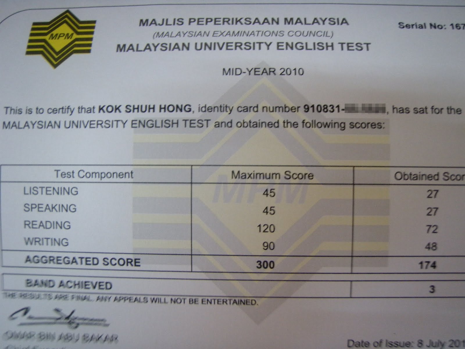 Maple's diary: muet - band 3