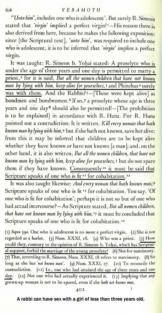 SNIPPITS AND SNAPPITS: PEDOPHILIA: THE TALMUD'S DIRTY SECRET