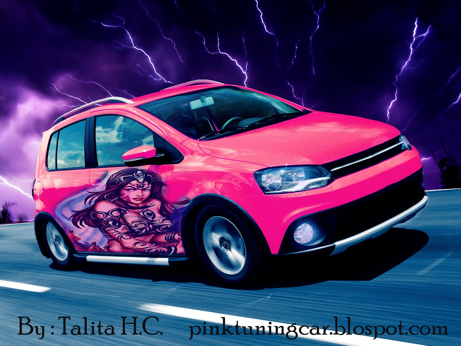 Pink Tuning Car: VW Crossfox