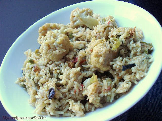 Mye's Kitchen: Cauliflower Rice/ Gobi Biryani.