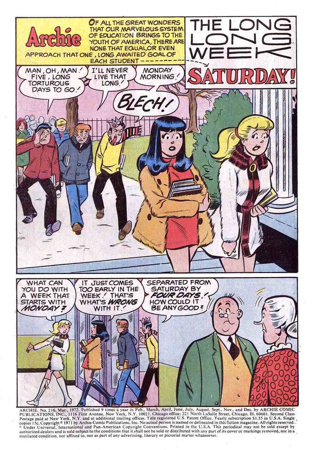 Diversions of the Groovy Kind: Sunday Funnies: "The Long Long Week" by ...