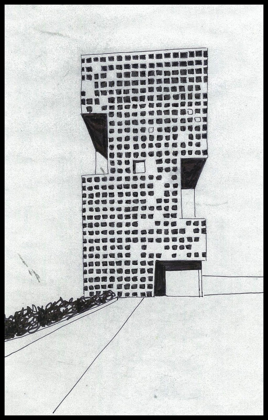 First Drawing Blog: Sketch Journal 4a : Tracing architect's building