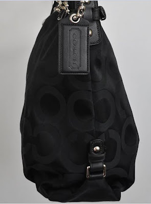 Shopaholics: COACH Op Art Sateen Large Brooke Black Tote Handbag 14146