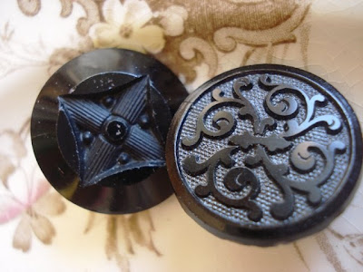 True Victorian style: black glass buttons