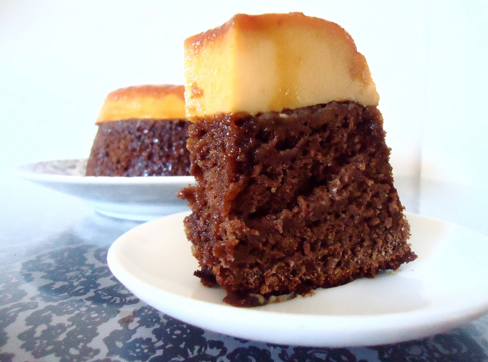 Bolo Pudim de Chocolate e Laranja - Sabores da Alma